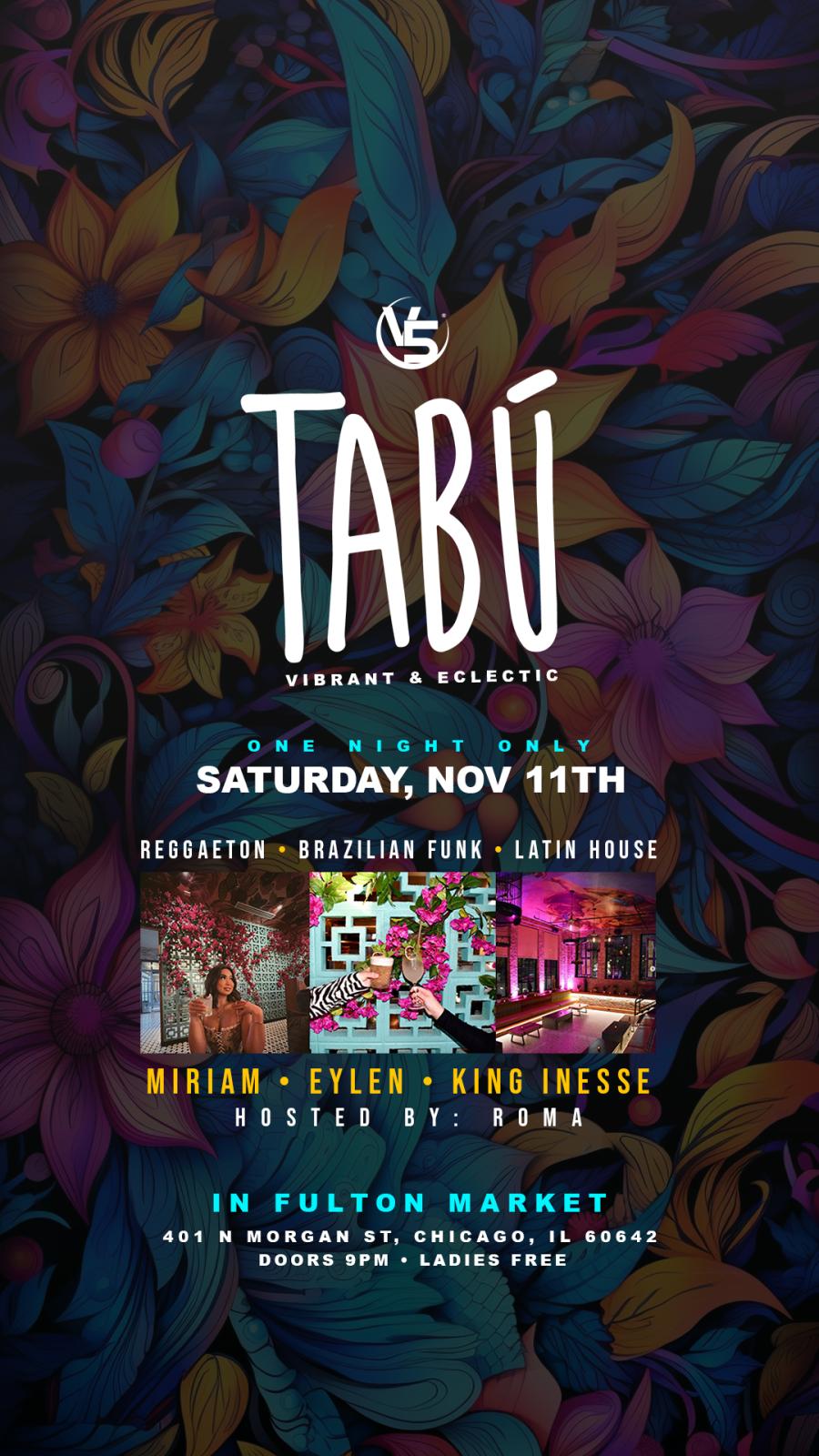 Tickets for Tabu in Fulton Market (1 Night Only) in Chicago from V5 Group