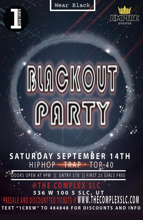 Tickets for BLACKOUT PARTY in Salt Lake City from The Complex