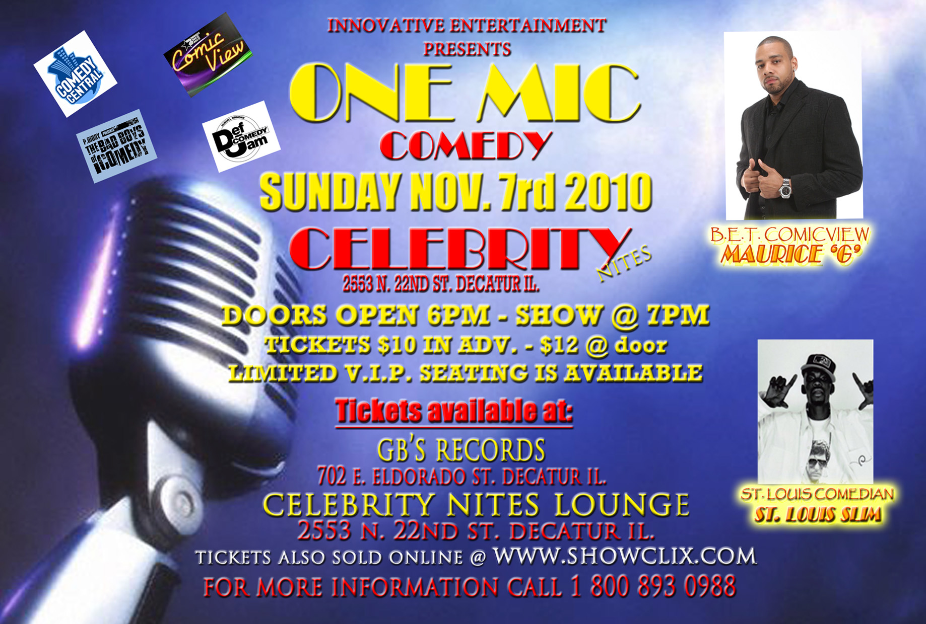 Tickets for ONE MIC COMEDY in DECATUR from ShowClix