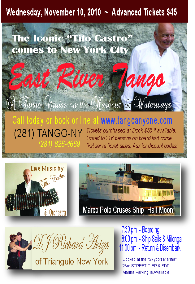 Tickets for East River Tango with Tito Castro in New York from ShowClix