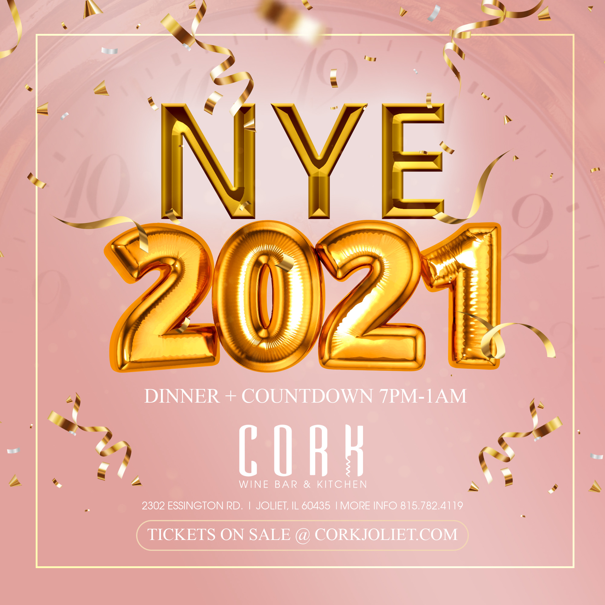 Tickets for NYE2021: DINNER & COUNTDOWN in Joliet from ShowClix
