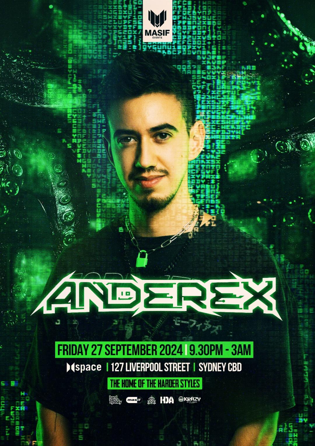 Tickets for Masif presents the return of Anderex in Sydney from Ticketbooth