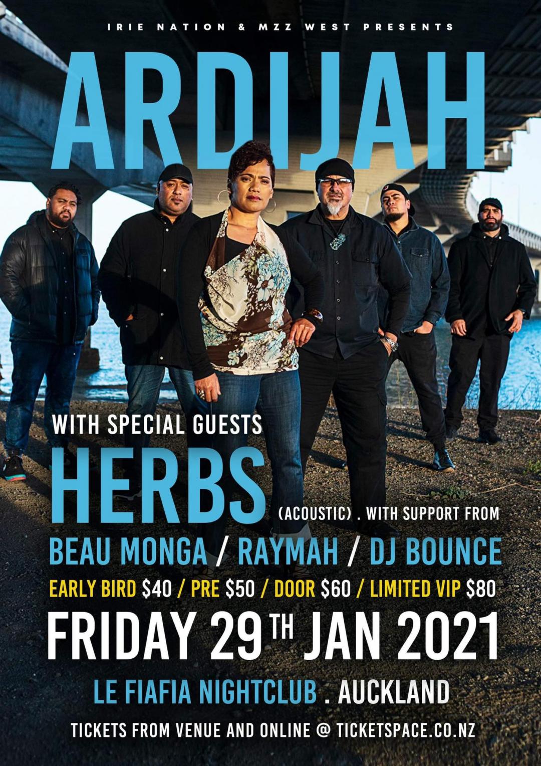 Tickets for ARDIJAH & HERBS - Auckland in Papatoetoe from Ticketspace