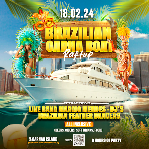 Tickets for Brazilian Carna Boat Raftup in Perth from Ticketbooth