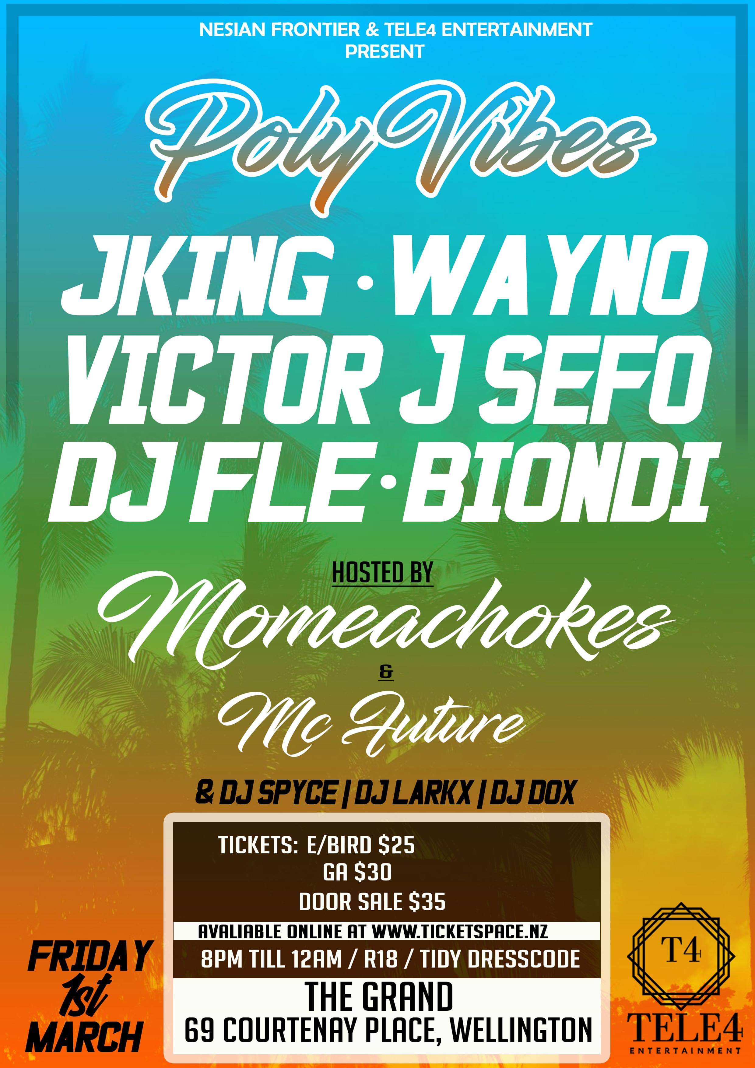 Tickets for POLY VIBES SUMMER TOUR - WELLINGTON in Wellington from ...
