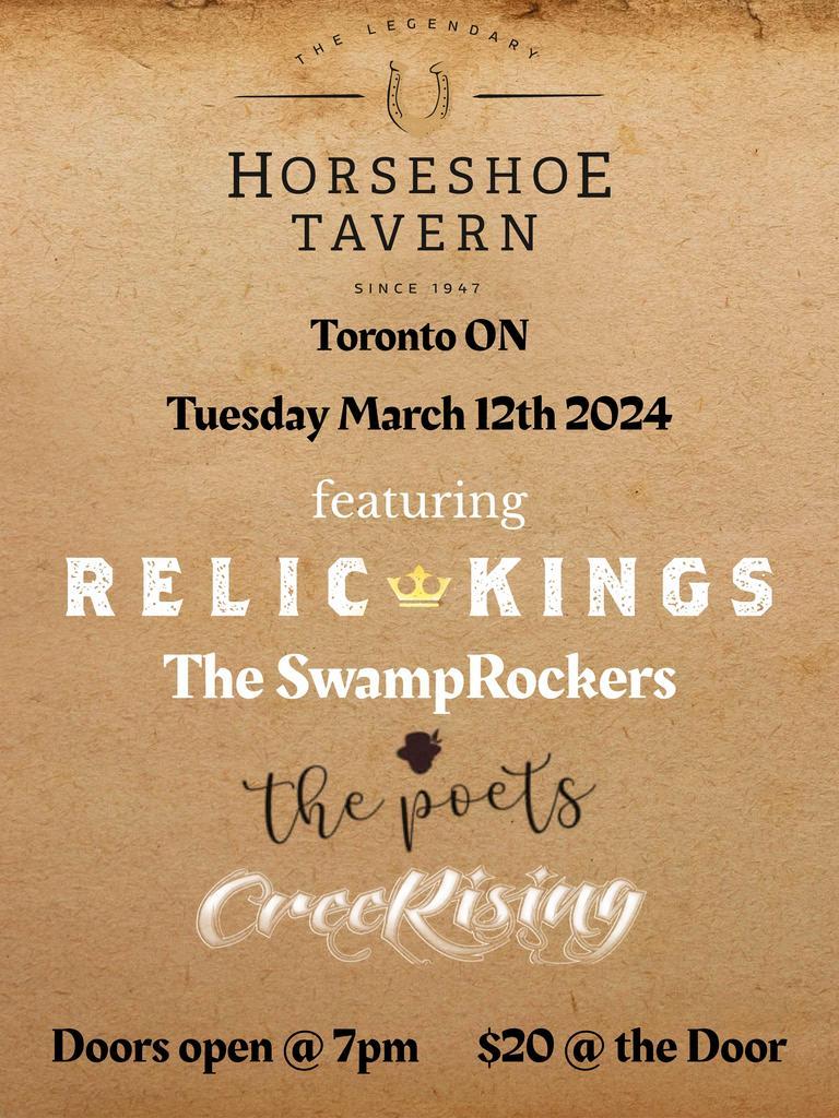 Tickets for Relic Kings, The Swamp Rockers, The Poets and Cree Rising ...