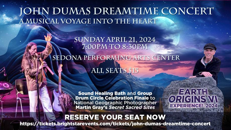 Tickets for JOHN DUMAS DREAMTIME COMCERT in Sedona from BrightStar ...