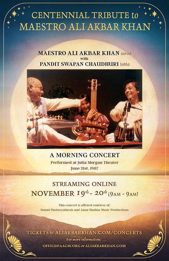 Tickets for Maestro Ali Akbar Khan's Centennial Concerts PST from ...