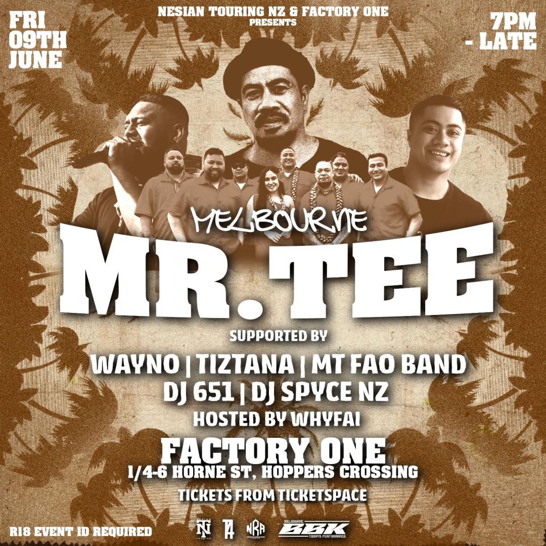 Tickets for Mr Tee Tour 2023 - Melbourne in Melbourne from Ticketspace