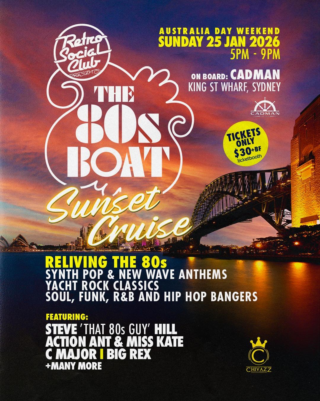 Tickets for Retro Social Club presents The 80s Boat! in Sydney from ...