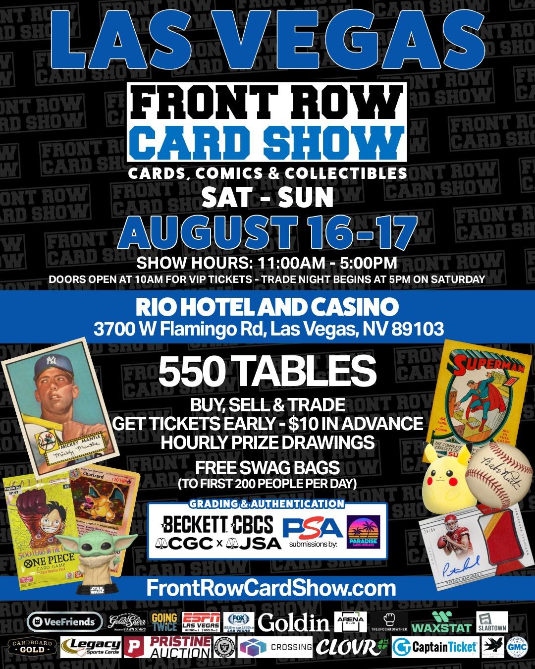 Tickets for Front Row Card Show Las Vegas 2025 August 16-17 in Las ...
