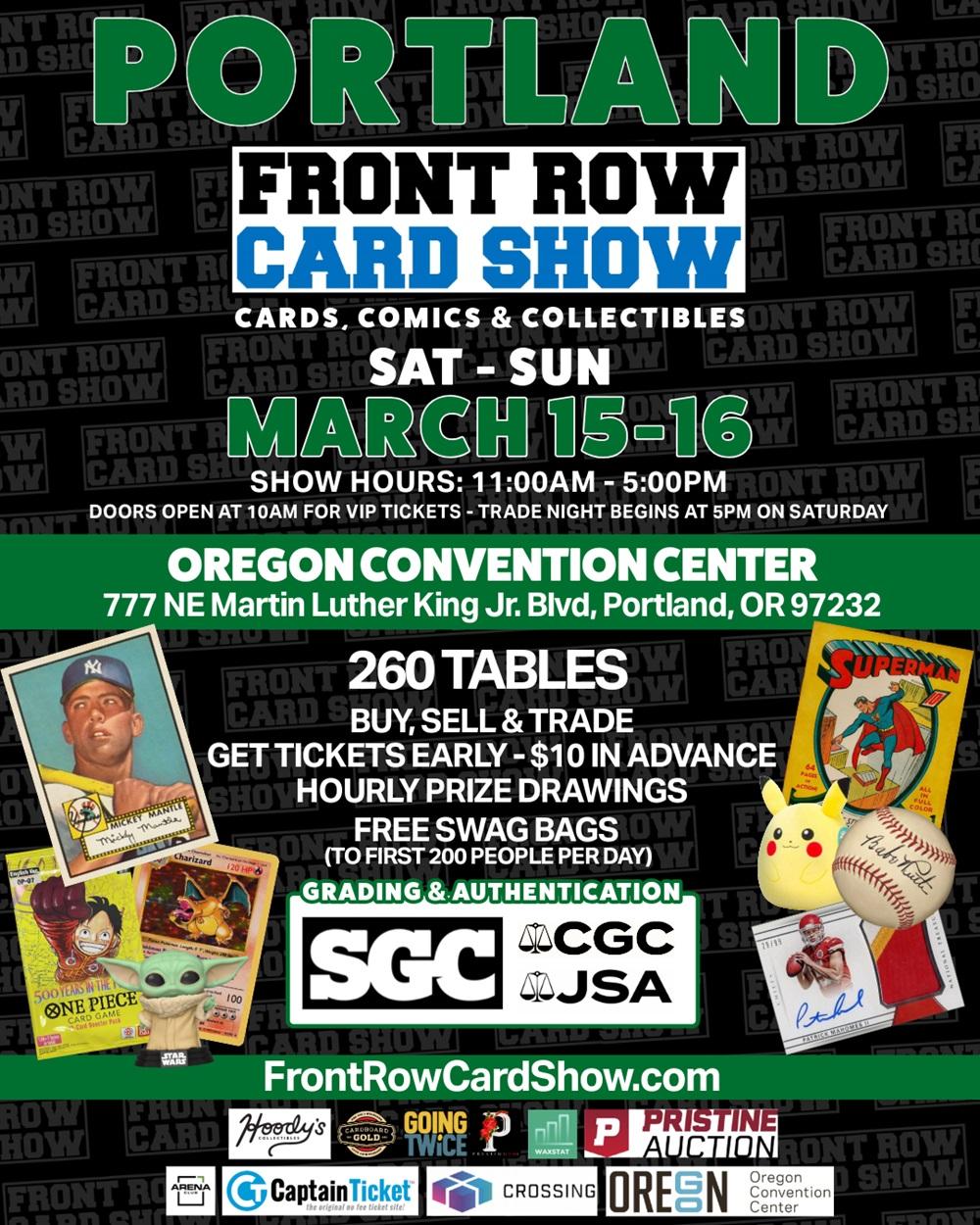Tickets for Front Row Card Show Portland 2025 Mar 15-16 in Portland ...