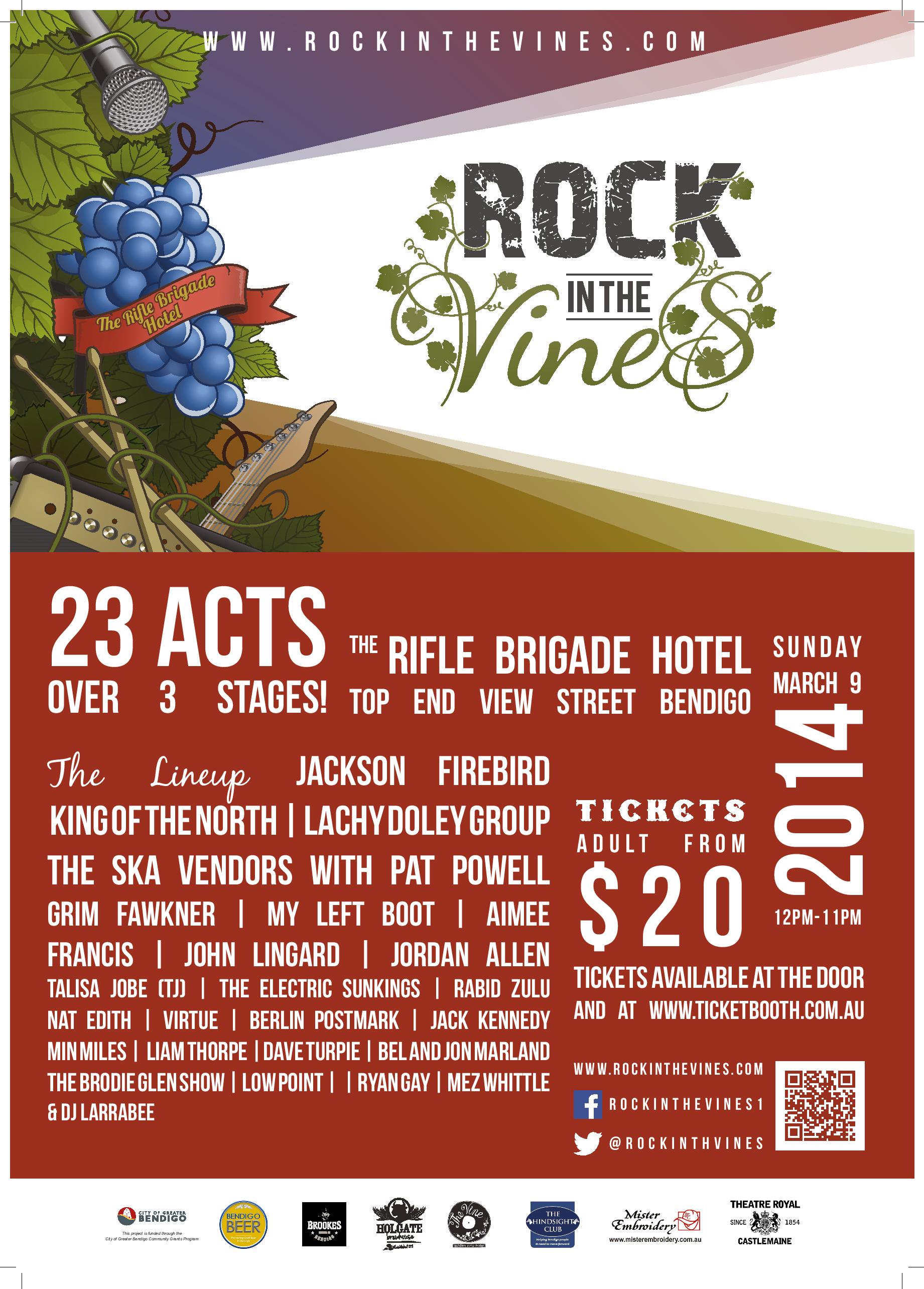 Tickets for Rock in the Vines in Bendigo from Ticketbooth