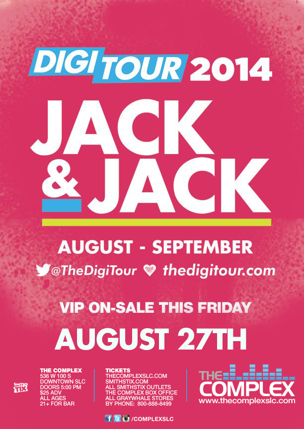 Tickets for DigiTour 2014: Jack And Jack in Salt Lake City from The Complex