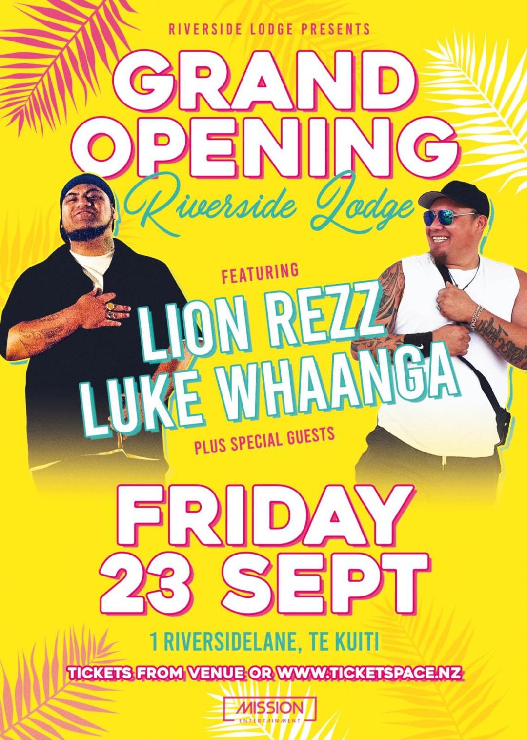 GRAND OPENING ft. Lion Rezz & Luke Whaanga in Te Kuiti - Checkout