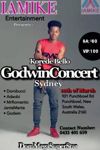 Tickets for GODWIN CONCERT-KOREDE BELLO in PUNCHBOWL from Ticketbooth