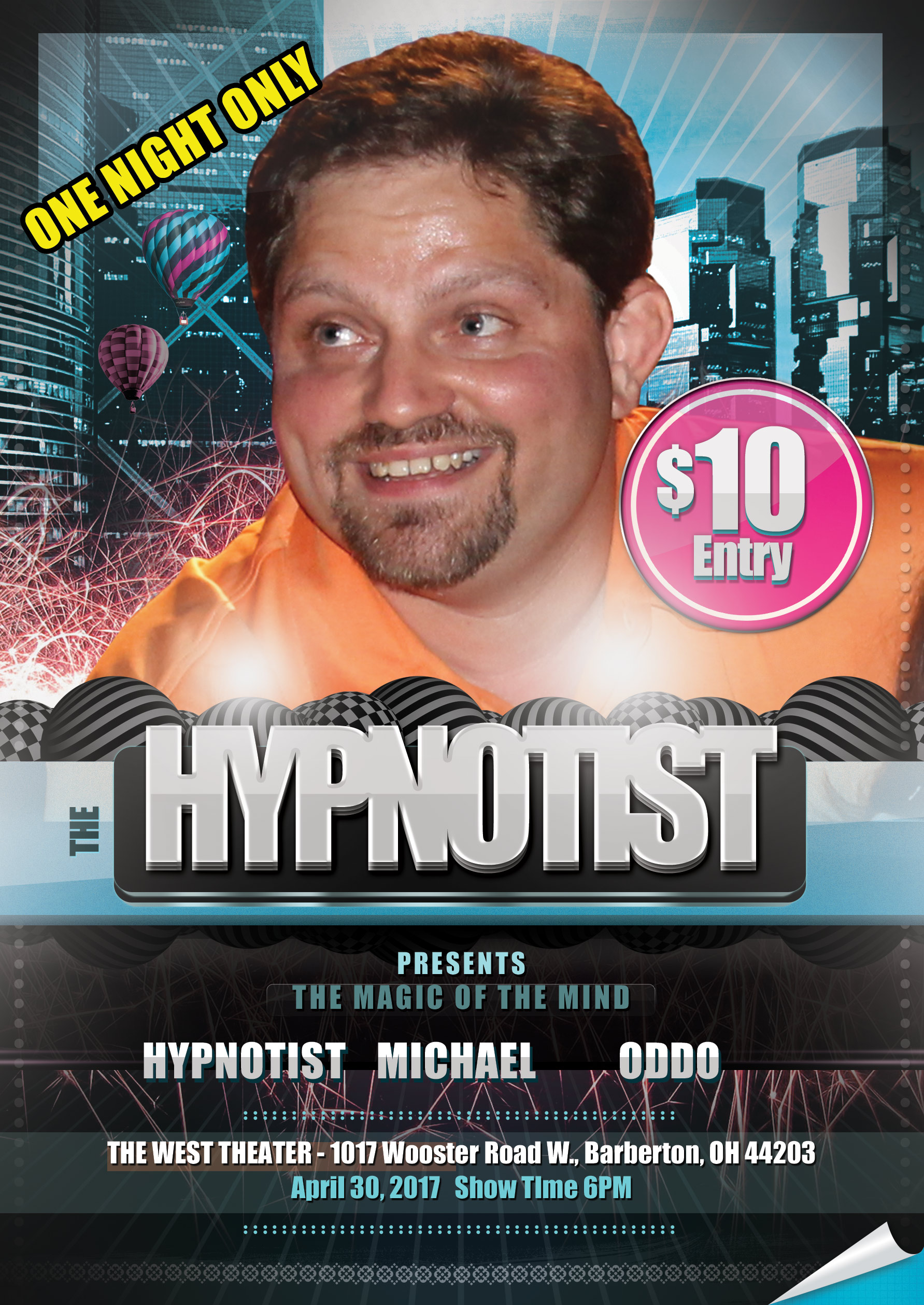Tickets for The West Theater - Magician Hypnotist Michael Oddo in Barberton from ShowClix