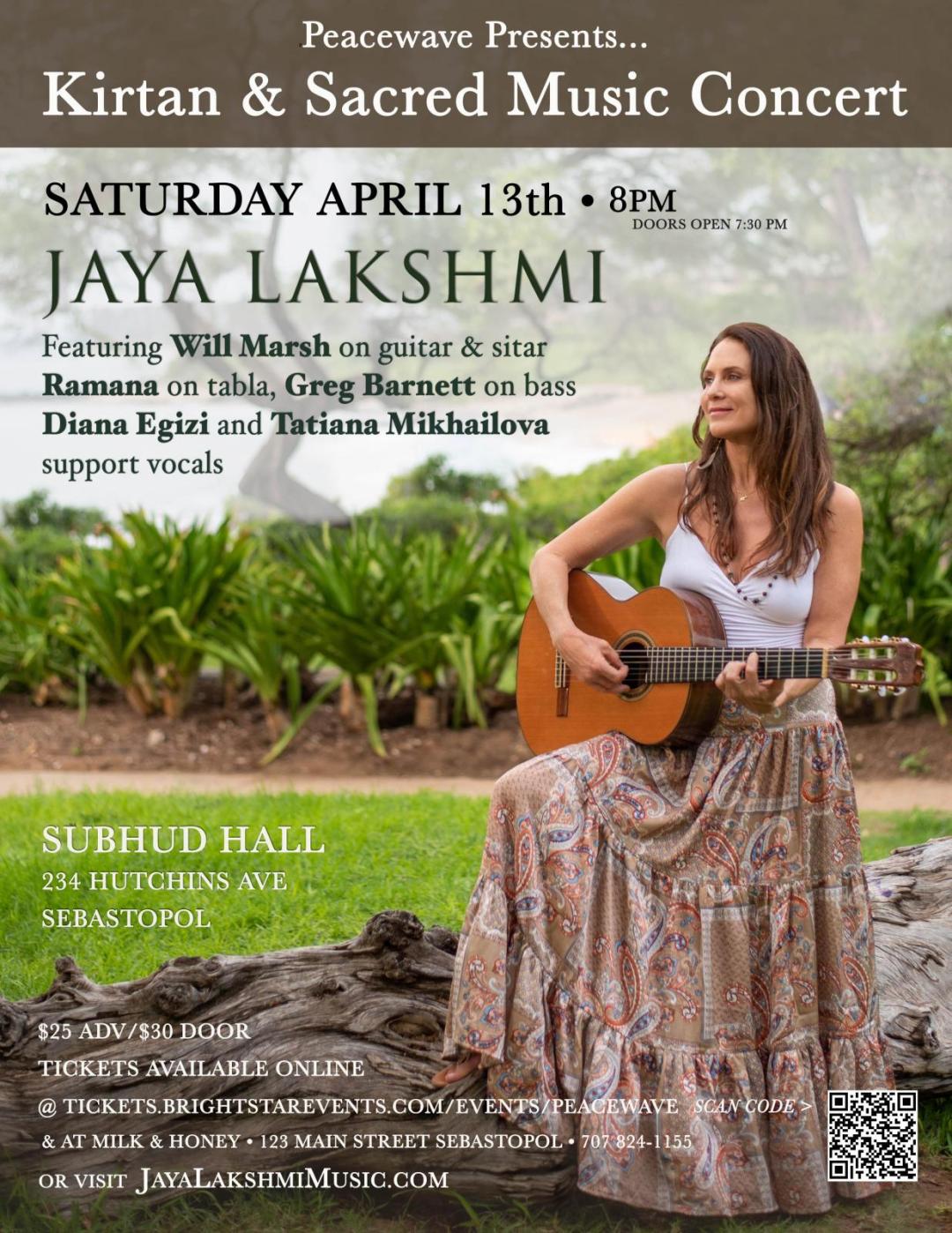 Tickets for Jaya Lakshmi Kirtan and Sacred Music Concert in Sebastopol from BrightStar | Events ...