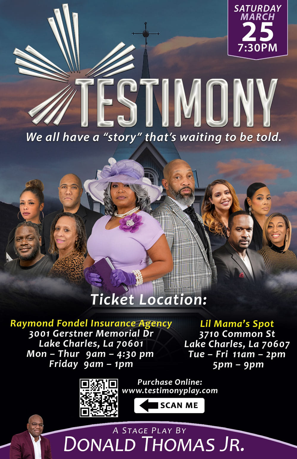 Tickets for Testimony Stage Play in Lake Charles from ShowClix
