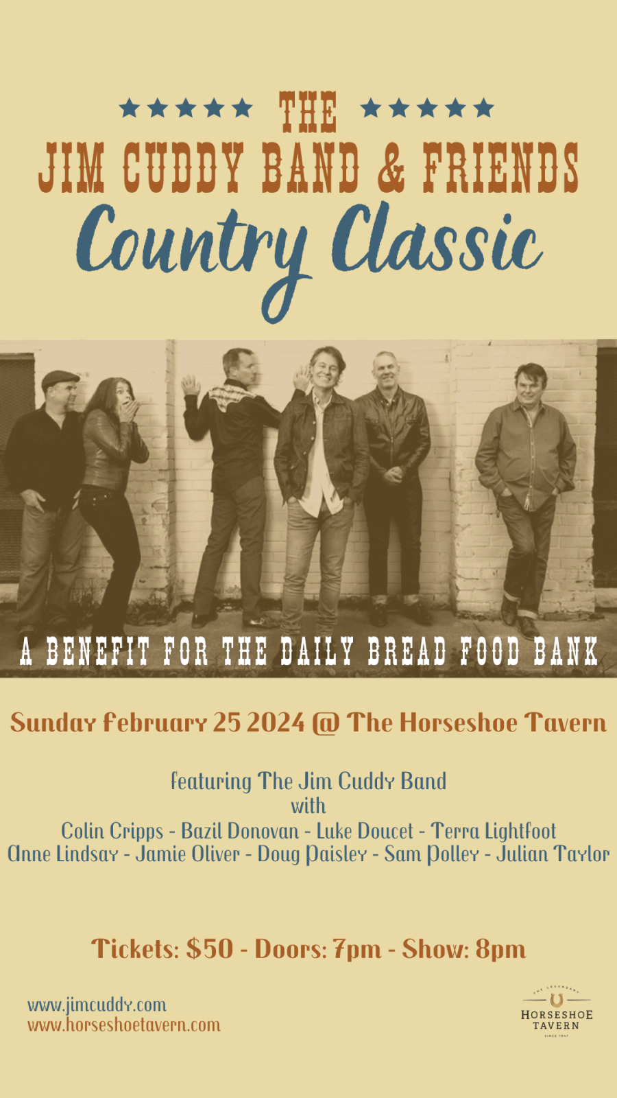 The Jim Cuddy Band Presents: A Night of Country Classics Benefitting ...