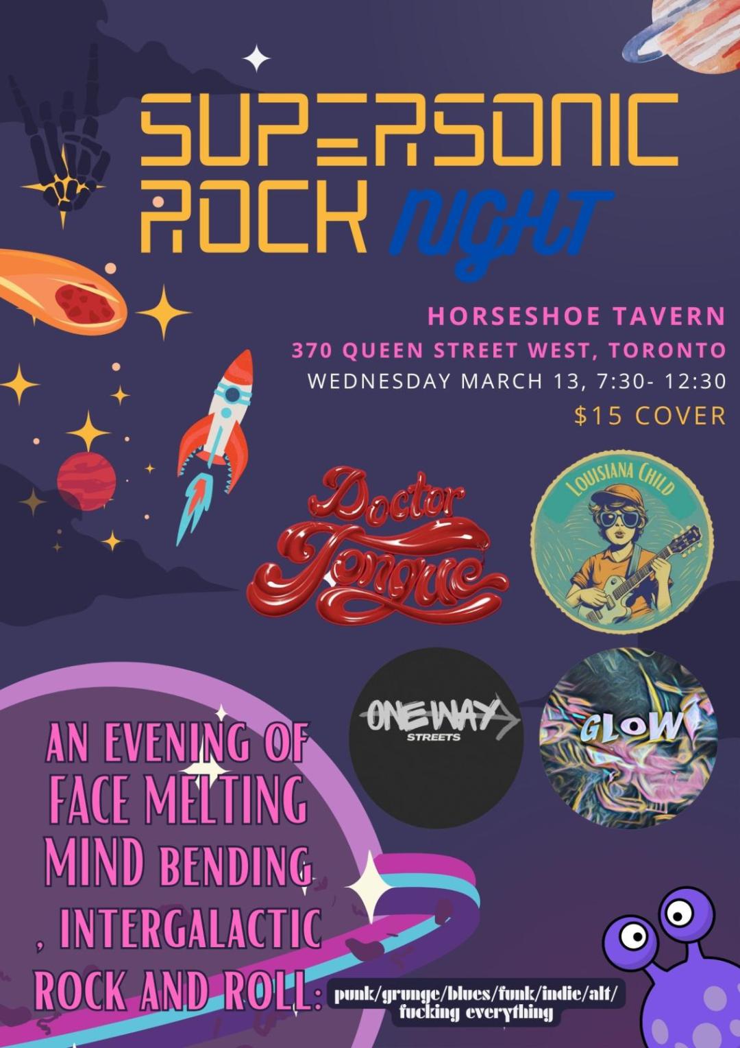 Tickets for Supersonic Rock Night with Doctor Tongue, Louisiana Child ...