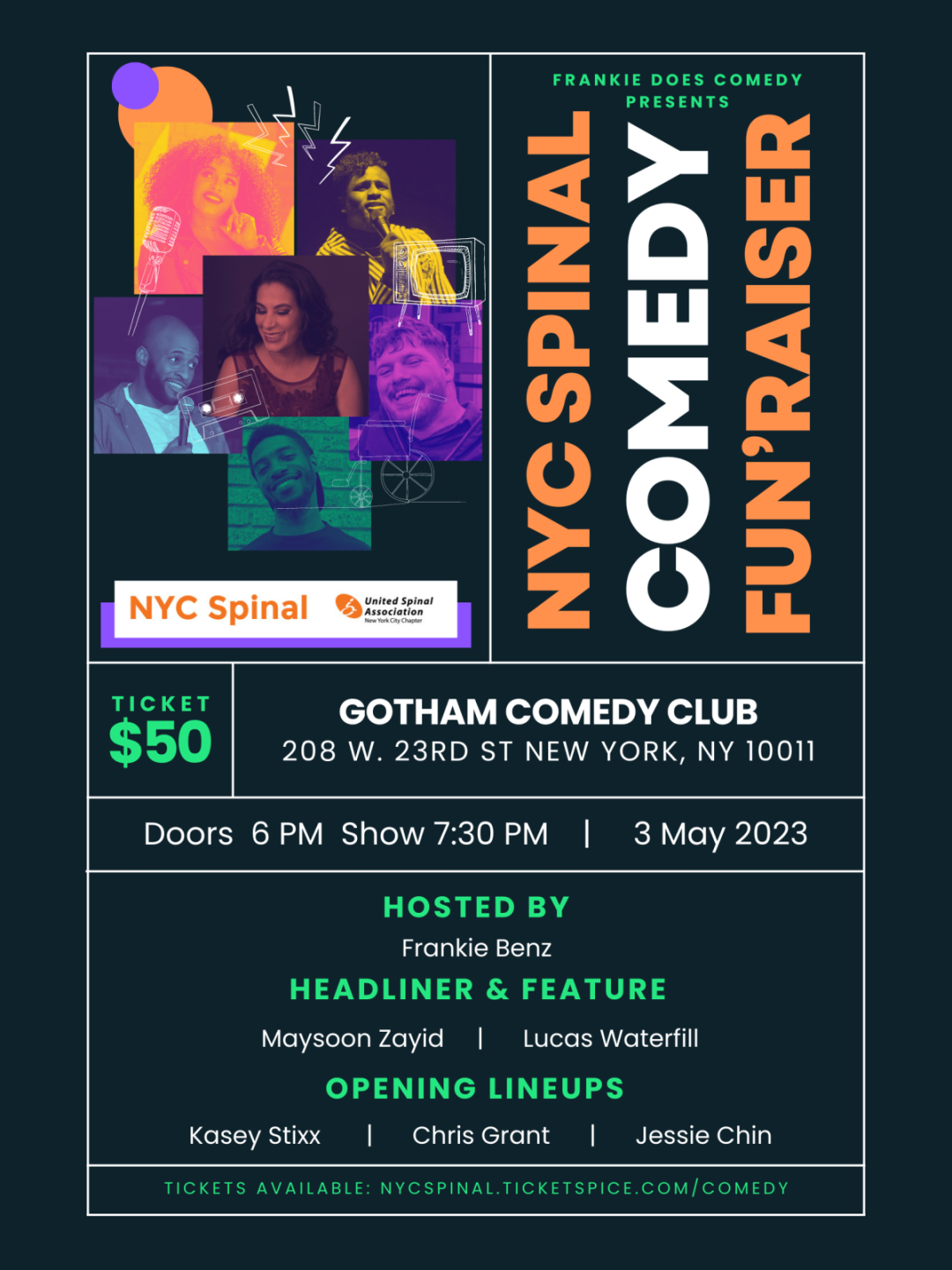 Tickets For Nyc Spinal Comedy Funraiser In New York From Showclix