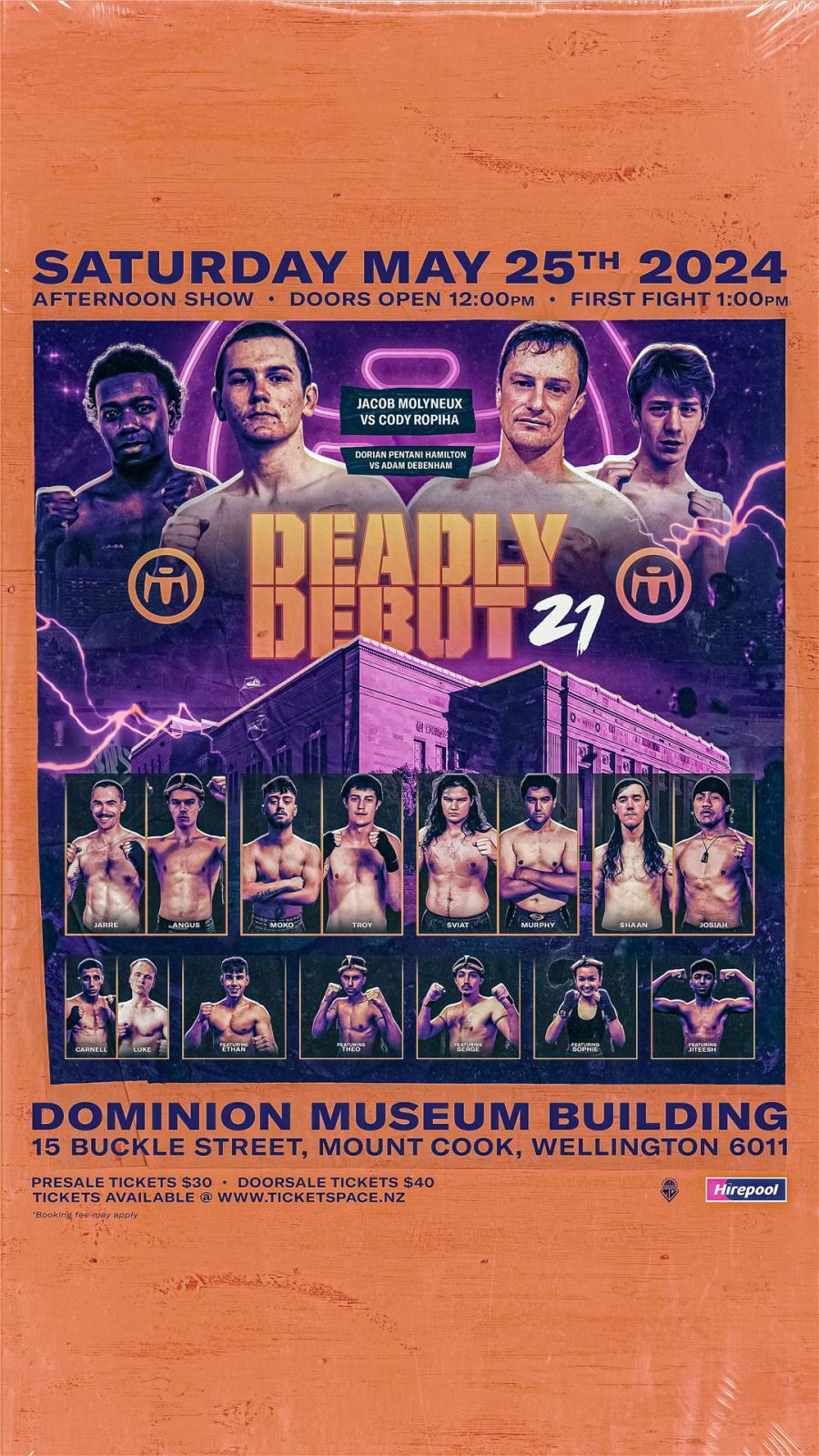 Tickets for Deadly Debut 21 in Wellington from Ticketspace